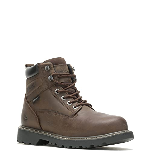 Wolverine Men's Floorhand Waterproof Steeltoe 6" Work Boot, Dark Brown, 9.5M