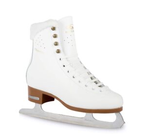 botas - fleece cuff/figure ice skates for women, girls/color: white, size: adult 7.5