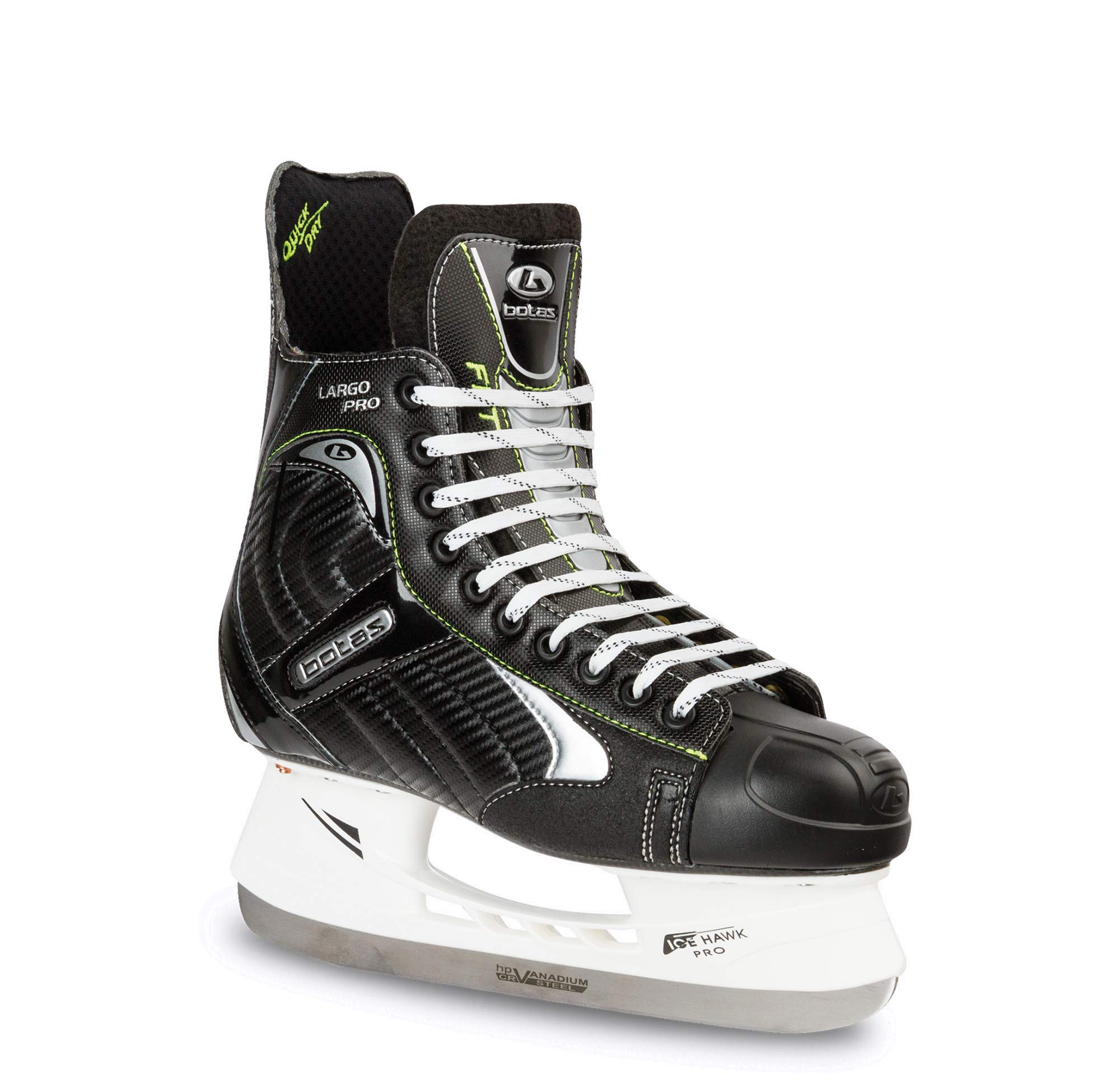 Botas - LARGO 571 PRO - Men's Ice Hockey Skates | Made in Europe (Czech Republic) | Color: Black, Size Adult 12