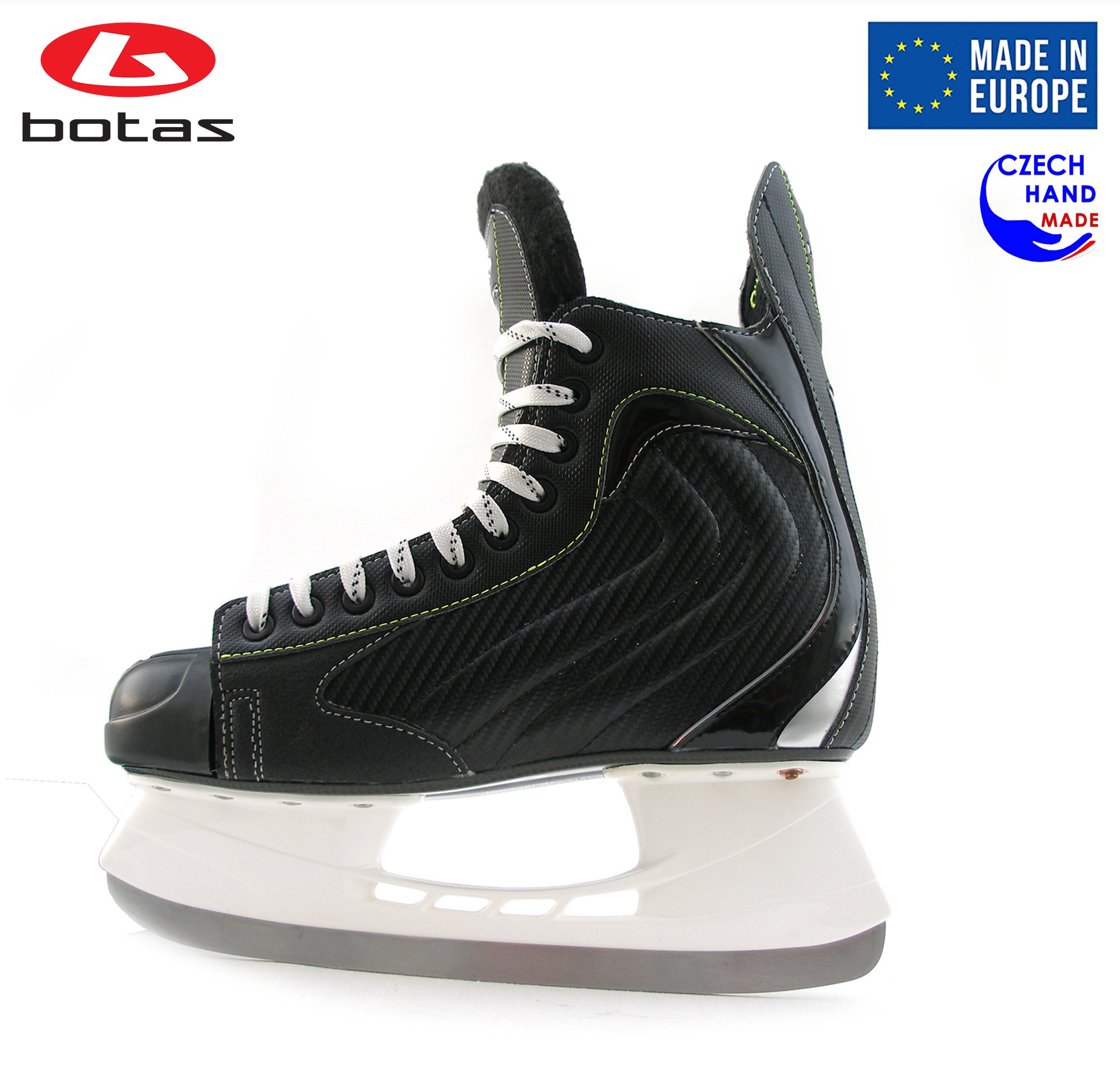 Botas - LARGO 571 PRO - Men's Ice Hockey Skates | Made in Europe (Czech Republic) | Color: Black, Size Adult 12