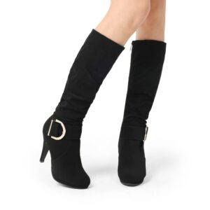 DREAM PAIRS Women's Paris Black Knee High High Heel Winter Boots - 8 M US