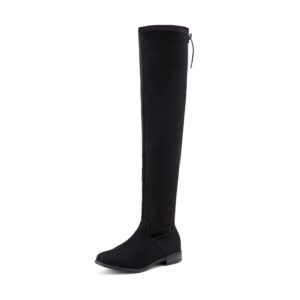 dream pairs women's uplace black suede over the knee thigh high winter boots size 8 m us