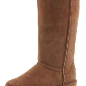 BEARPAW Women's Elle Tall Hickory Size 9 | Women's Boot Classic Suede | Women's Slip On Boot | Comfortable Winter Boot