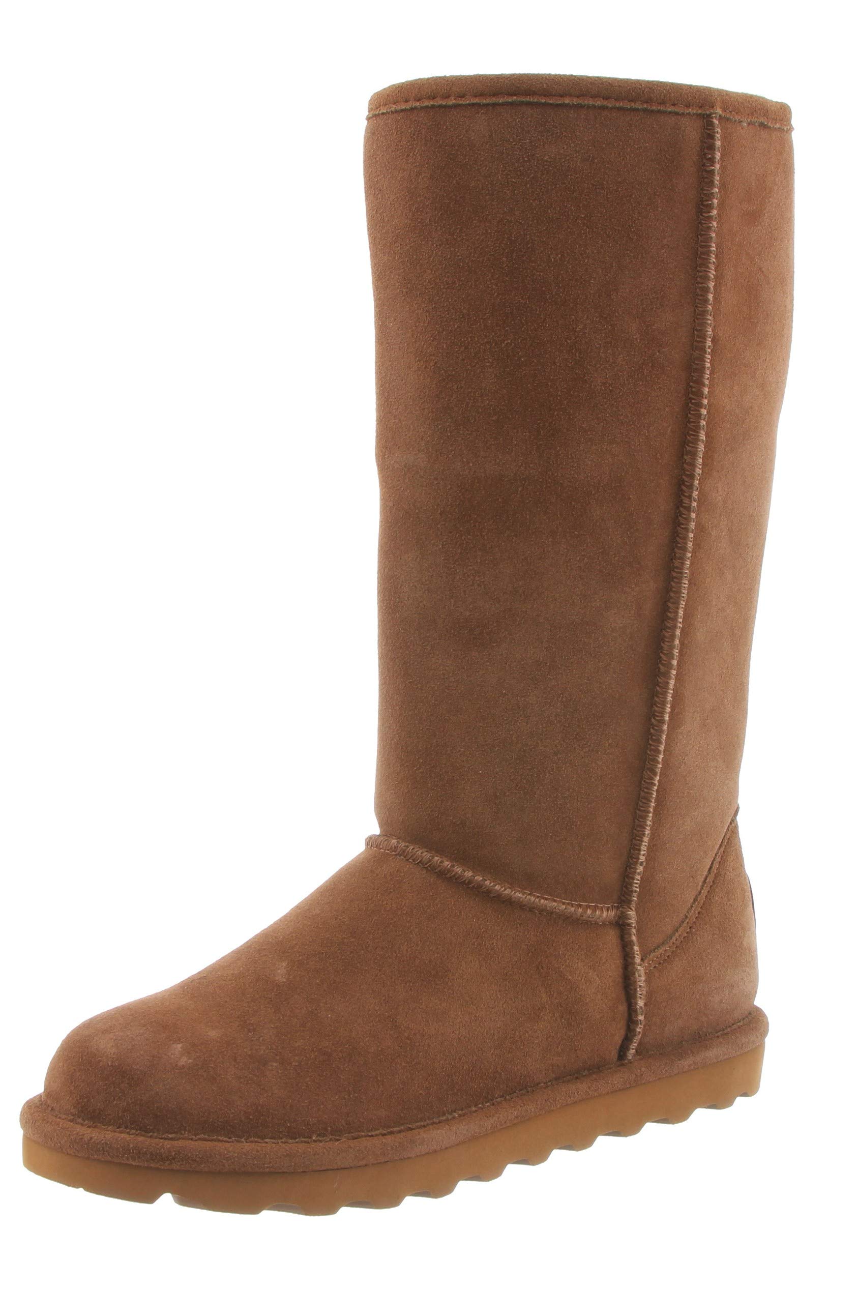 BEARPAW Women's Elle Tall Hickory Size 9 | Women's Boot Classic Suede | Women's Slip On Boot | Comfortable Winter Boot