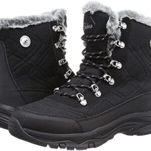 Skechers Women's Cold Weather Boot Snow, Black, 8.5