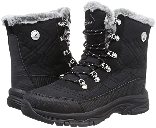 Skechers Women's Cold Weather Boot Snow, Black, 8.5