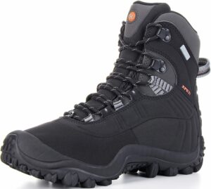 xpeti men’s thermator mid-rise waterproof hiking boot insulated non-slip black 9