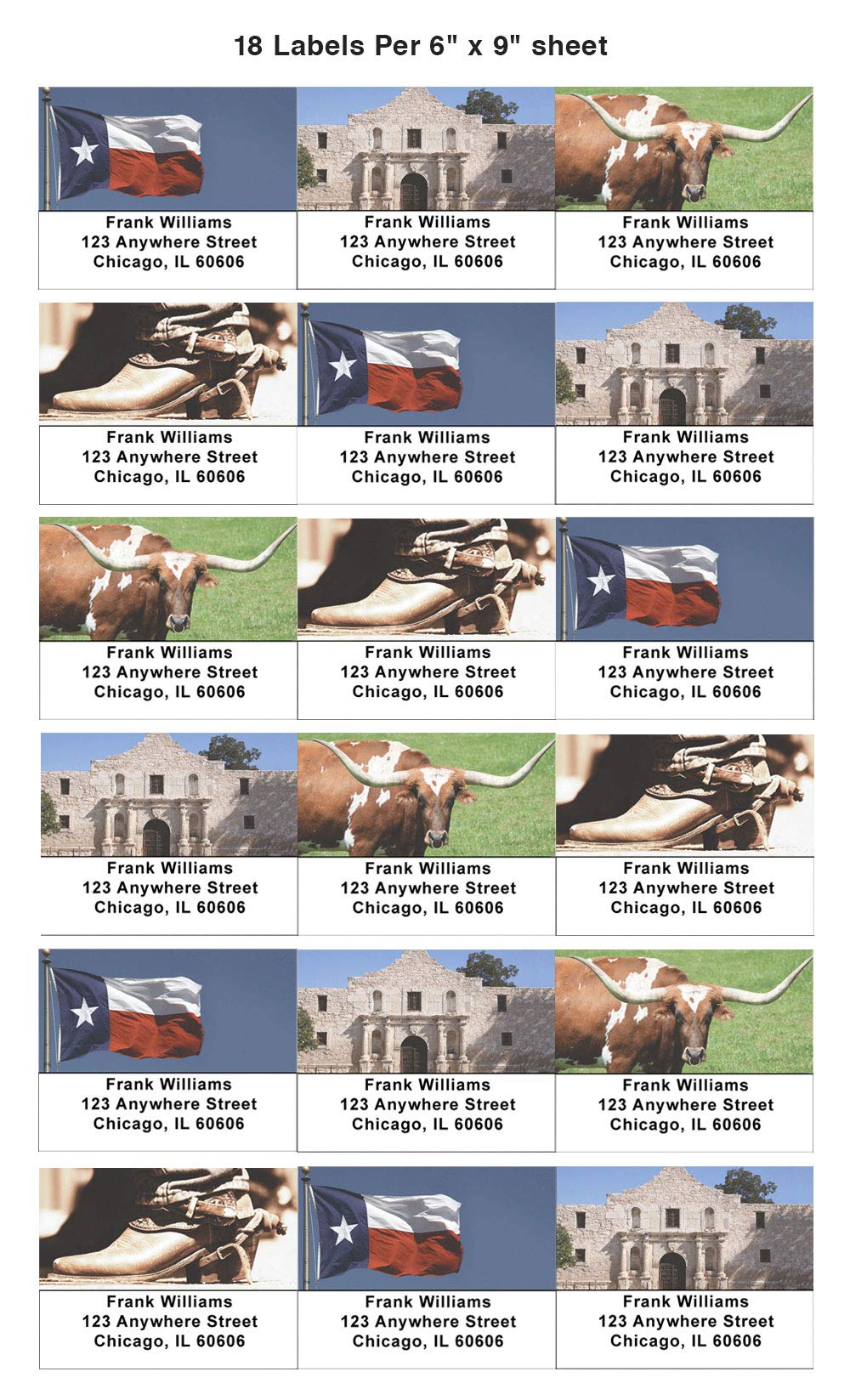 Texas Address Labels