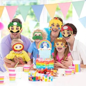 12Pcs Felt Mask, Birthday Game Themed Masks, Cosplay Party Masks, Felt Masks, Children's Party Masks, Character Masquerade, Halloween Dress Up Party Supplies for Boys and Girls Role Play