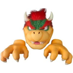 fukqvod onwee bowzer koopa latex mask and claws gloves super bros monster villain cosplay halloween theam party costume props (mask + claws)