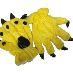 QZERPLAY Unisex Paw Claw Winter Finger Gloves for Halloween Costume Yellow L