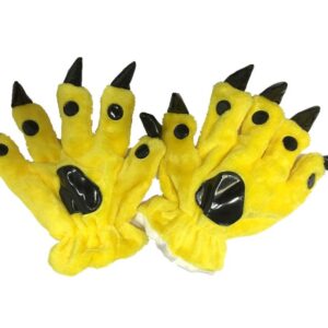 QZERPLAY Unisex Paw Claw Winter Finger Gloves for Halloween Costume Yellow L