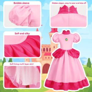 CONGRU Princess Costume Girls, Super Brothers Kids Princess Dress with Accessories Halloween Cosplay Dress Up (4-5Years)…