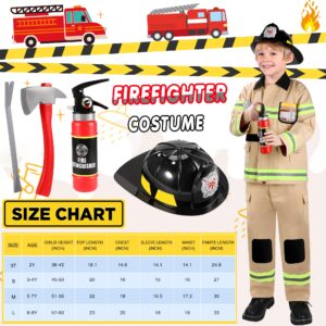 GIFTINBOX Firefighter Costume For Kids Fireman Costume For Kids With Accessories Halloween Costume For Kids Boys Role Play