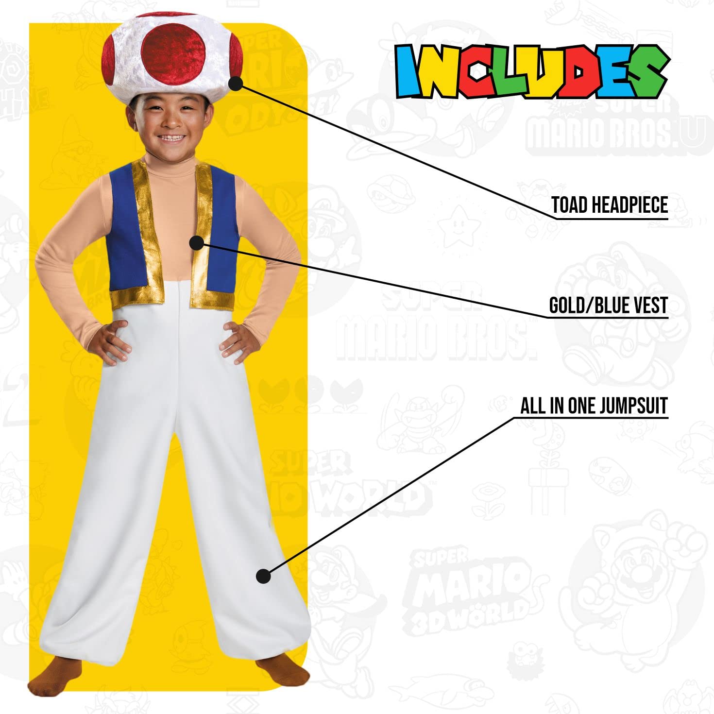 Toad Deluxe Costume, Large (10-12)