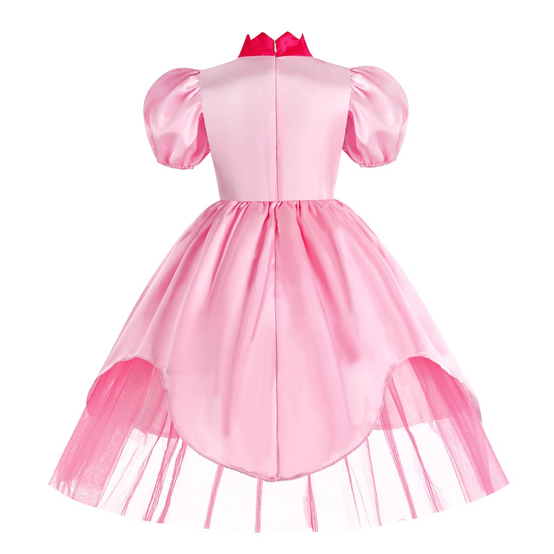 Yipkorra Girls Princess Peach Costume Dress Kids Halloween Cosplay Outfit with Accessories(Pink, 4-5 Years)