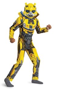 disguise bumblebee muscle costume for kids, official transformers rise of the beasts padded costume and mask, size (7-8)