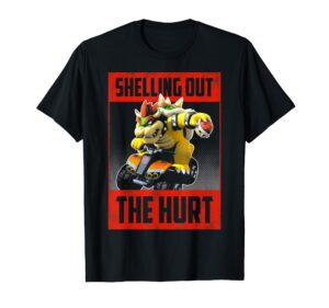 mario kart bowser shelling out the hurt graphic t-shirt t-shirt