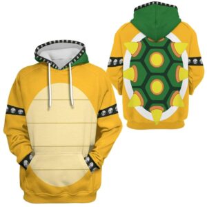 unisex adult super bros hoodie bowsers hoodies game cosplay costume full zip