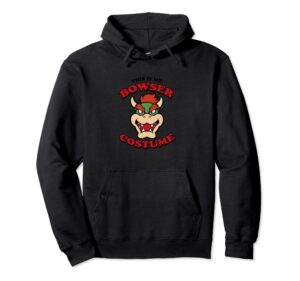 super mario halloween this is my bowser costume retro logo pullover hoodie