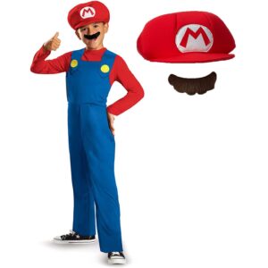 nintendo super mario brothers mario classic boys costume, medium/7-8