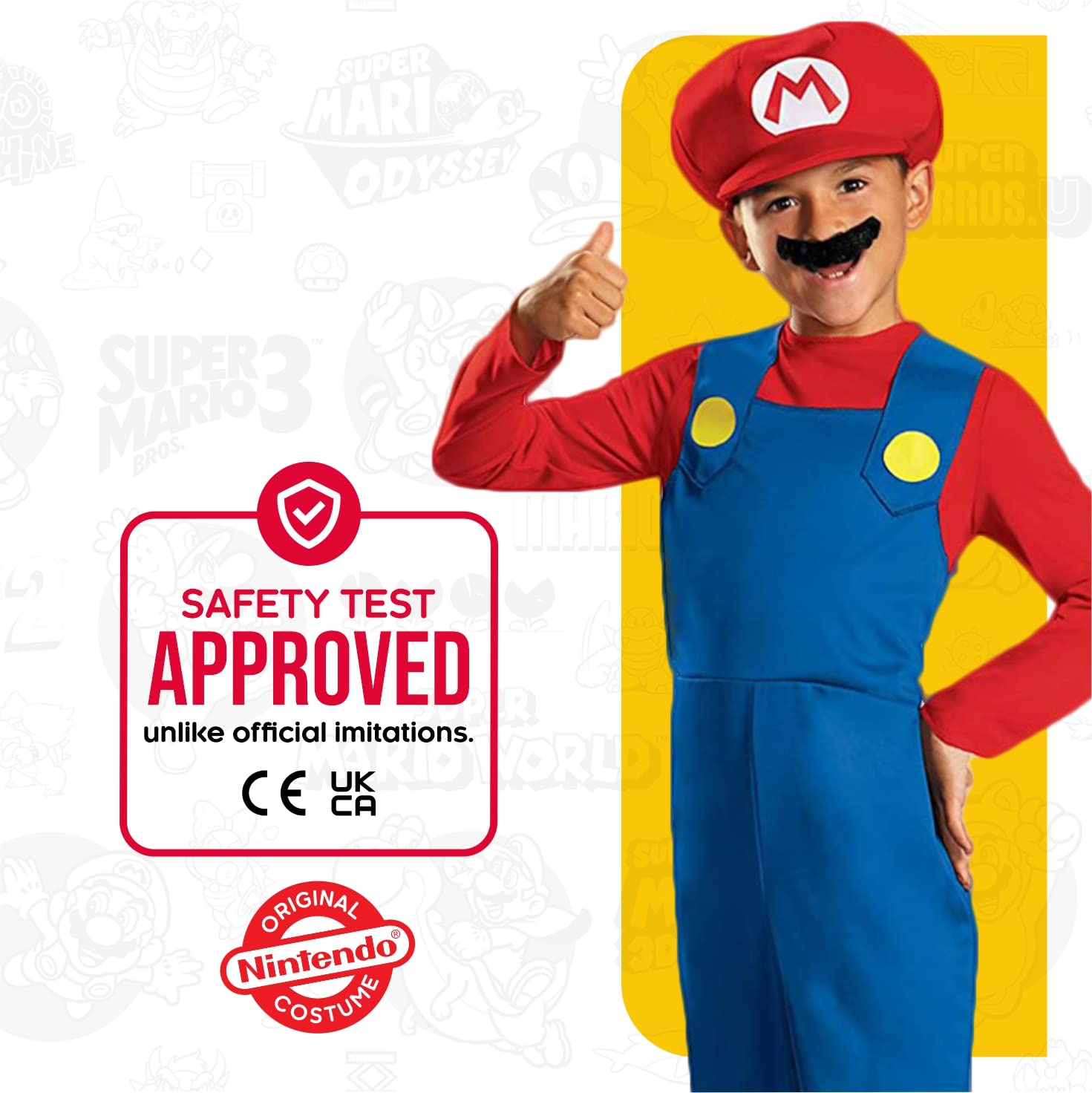 Nintendo Super Mario Brothers Mario Classic Boys Costume, Medium/7-8