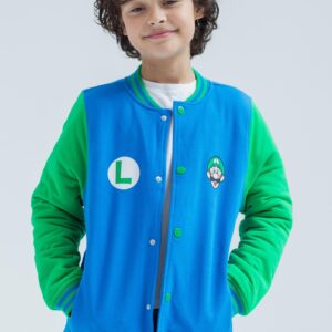 Super Mario Nintendo Luigi Little Boys Varsity Bomber Jacket 7-8