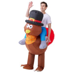 iretg thanksgiving turkey costume for adult inflatable turkey costume funny blow up turkey suit for thanksgiving day party (thanksgiving turkey)