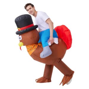 IRETG Thanksgiving Turkey Costume for Adult Inflatable Turkey Costume Funny Blow up Turkey Suit for Thanksgiving Day Party (Thanksgiving Turkey)