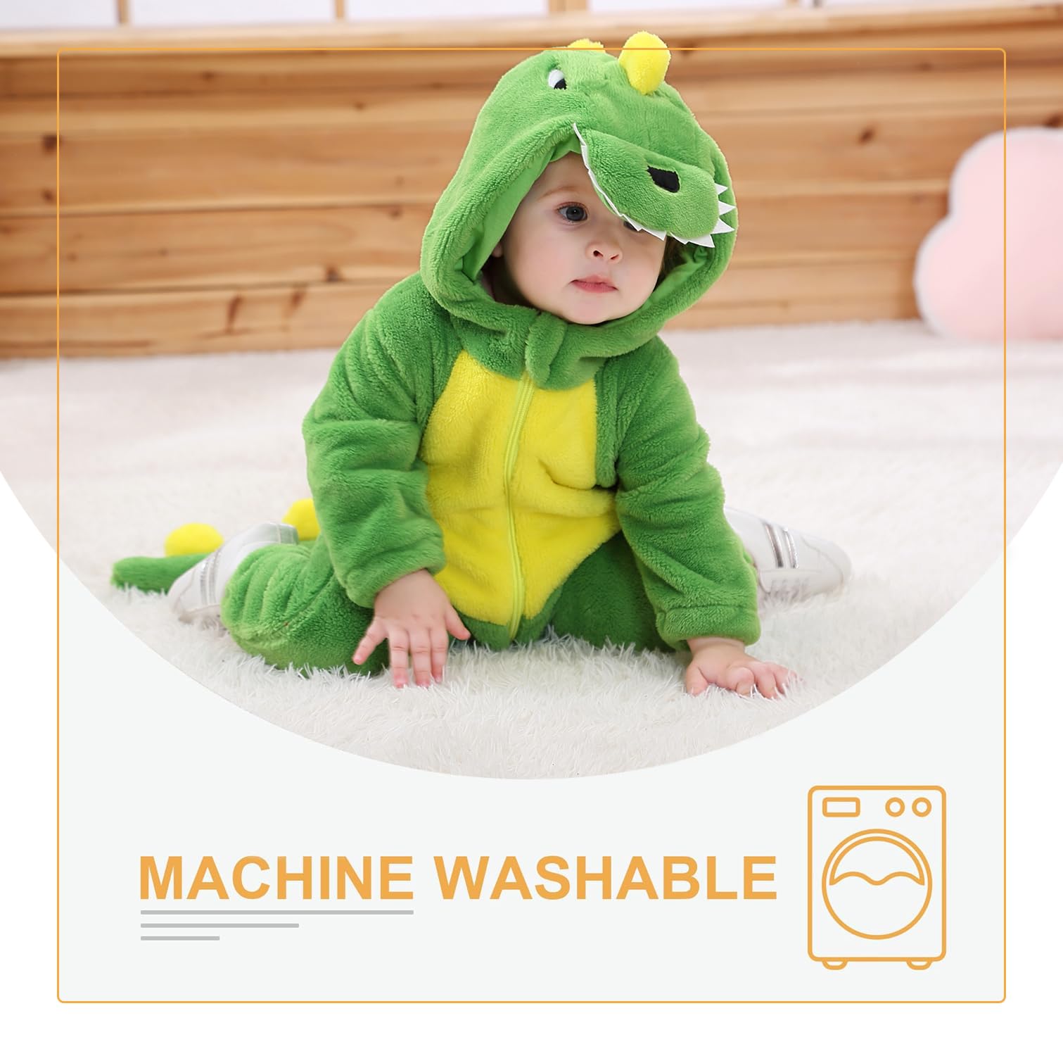 TONWHAR Infant And Toddler Halloween Cosplay Costume Kids' Animal Outfit Snowsuit(4-5T,Green Dinosaur)