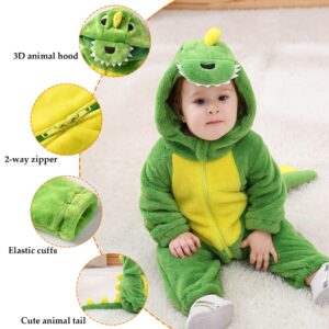 TONWHAR Infant And Toddler Halloween Cosplay Costume Kids' Animal Outfit Snowsuit(4-5T,Green Dinosaur)