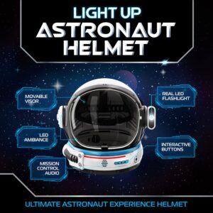 AEROSQUAD Kids Astronaut Costume with Helmet, NASA Space Helmet Suit for Kids & Adults with LED Lights, Movable Visor & Mission Sounds Astronaut Suit Kids, Role Play Halloween Dress for Boys & Girls.