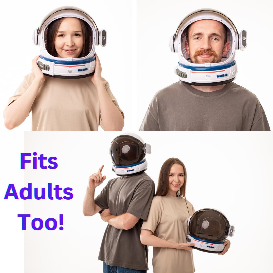 AEROSQUAD Kids Astronaut Costume with Helmet, NASA Space Helmet Suit for Kids & Adults with LED Lights, Movable Visor & Mission Sounds Astronaut Suit Kids, Role Play Halloween Dress for Boys & Girls.