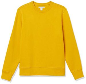 amazon essentials men's fleece crewneck sweatshirt (available in big & tall), gold, medium