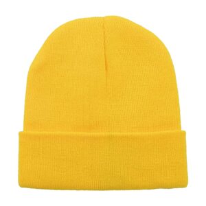 doovid toddler beanie kids warm knit beanie hat baby boys girls knit caps classic autumn winter hats c yellow