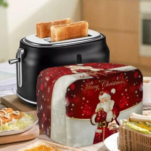 Christmas Toaster Dust Cover 2 Slice, Merry Christmas Dreamlike The Santa Claus Red Bread Maker Cover Toasters Covers for Fingerprint Protector Washable Kitchen Small Appliance Cover 12x7.5x8in