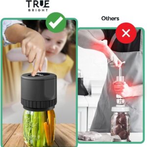 Electric Vacuum Sealer for Mason Jars, True Bright Mason Jar Sealer, True Bright Vacuum Sealer, Ailsion Electric Vacuum Sealer, Truebright Mason Jar Vacuum Sealer (Black + Mini Bag Sealer)