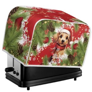 Psesaysky Dog Tree Christmas Toaster Covers Bakeware Protector 4 Slice Dustproof Christmas Decor Kitchen Small Appliance Covers with Top Hook