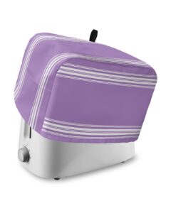 toaster dust cover for kitchen 2 slice, farmhouse purple white stripe bread maker covers toasters for fingerprint protector washable small appliance covers accessories (12x7.5x8in)