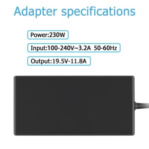 230W AC Charger for Acer Predator 15 G9-593 G9-593G 17 G5-793 G5-793G G9-793 G9-793G Predator Helios 500 PH517-51 PT715-51 PT917-71 Predator Triton 700 Predator Triton 900 PT917-71