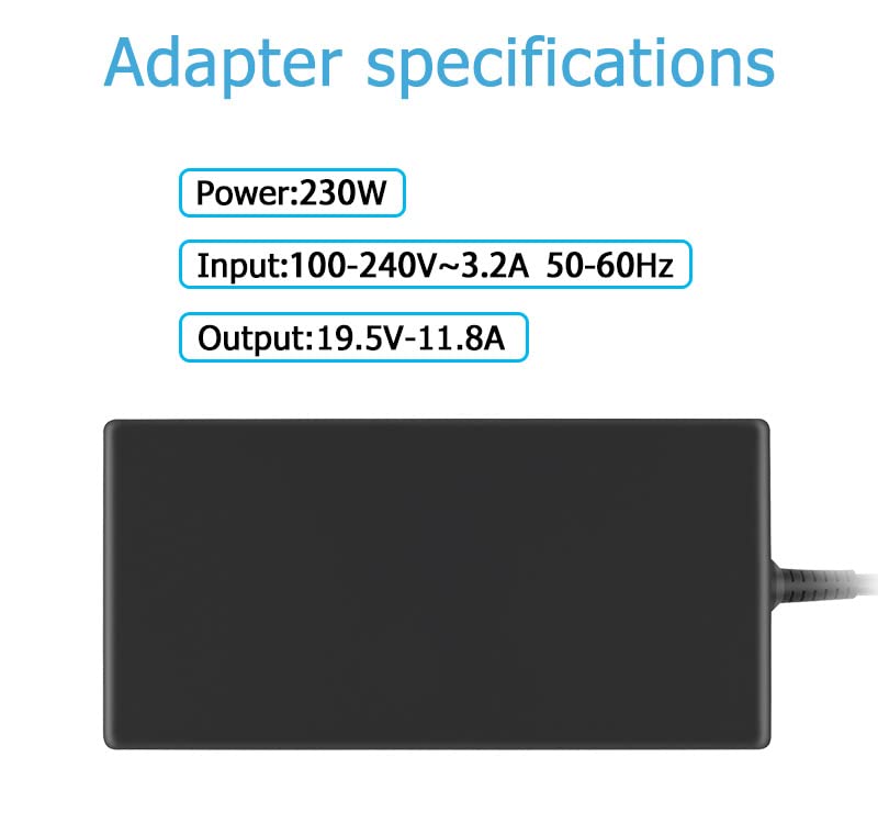 230W AC Charger for Acer Predator 15 G9-593 G9-593G 17 G5-793 G5-793G G9-793 G9-793G Predator Helios 500 PH517-51 PT715-51 PT917-71 Predator Triton 700 Predator Triton 900 PT917-71