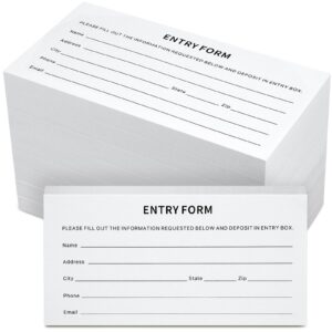 yeaqee 800 pcs raffle ticket sheets 5.12'' x 2.76'' raffle tickets for contests blank entry forms collect name address phone number email for lotteries prize game ballots school events(white)