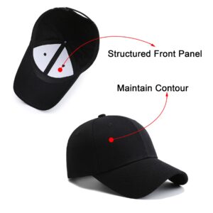 NPQQUAN 2 PACKS Stiff Structured Front Panels Baseball Cap Golf Dad Hat for Men and Women Hat Black+Khaki