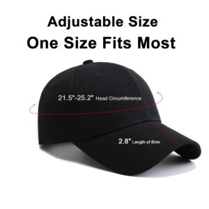 NPQQUAN 2 PACKS Stiff Structured Front Panels Baseball Cap Golf Dad Hat for Men and Women Hat Black+Khaki