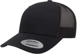 yupoong men's yp classics retro trucker hat, black, one size