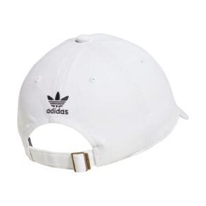 adidas Originals Men's Relaxed Fit Strapback Hat, White/Black, One Size