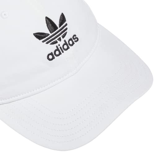 adidas Originals Men's Relaxed Fit Strapback Hat, White/Black, One Size