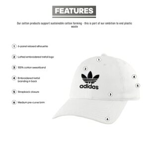 adidas Originals Men's Relaxed Fit Strapback Hat, White/Black, One Size