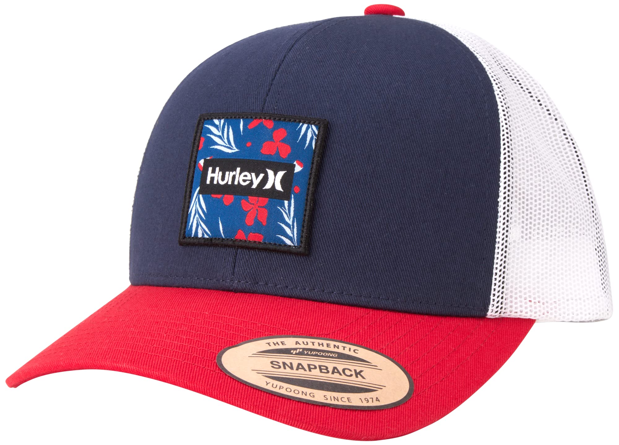 Hurley Men's Caps - Fairway Trucker Mesh Panel Baseball Cap Trucker Hat - Snap Back Hats for Men, Size One Size, Team Red