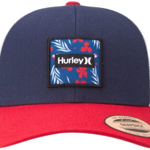 Hurley Men's Caps - Fairway Trucker Mesh Panel Baseball Cap Trucker Hat - Snap Back Hats for Men, Size One Size, Team Red